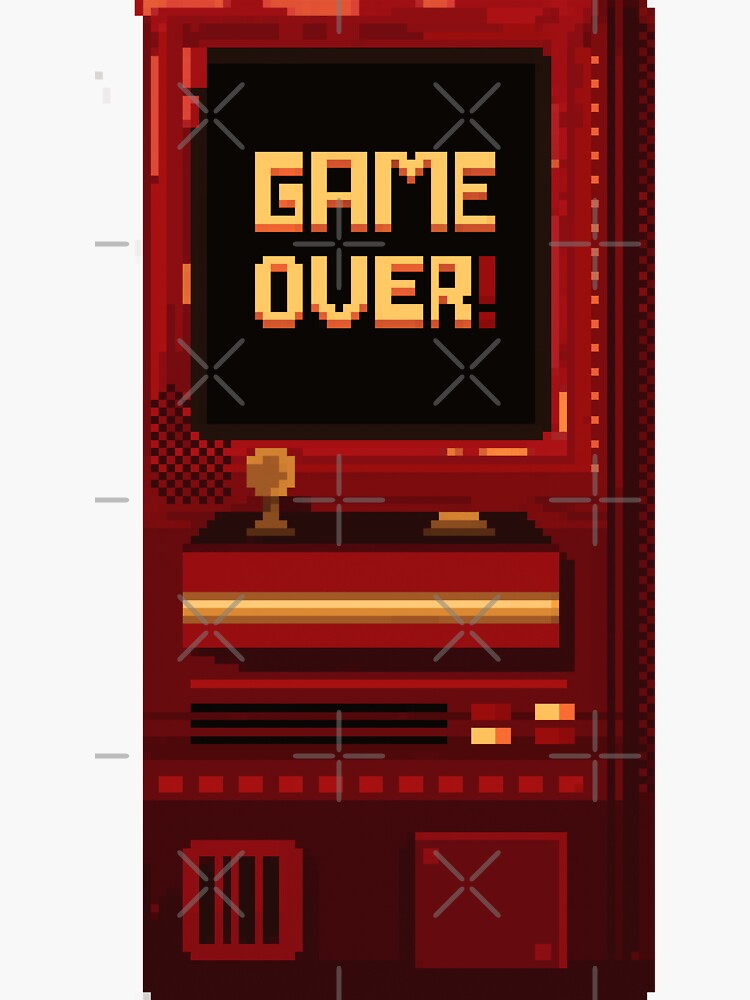 "Typical Gamer Classic Arcade Machine Game Over Essential" Sticker for ...