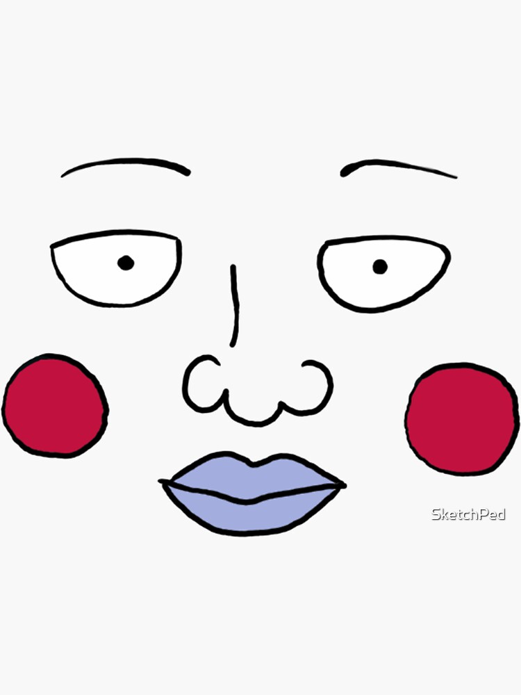 "Dimple face (Mob Psycho 100)" Sticker for Sale by SketchPed | Redbubble