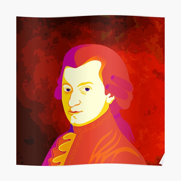 "Wolfgang Amadeus Mozart (Pop Art)" Poster for Sale by miniverdesigns ...