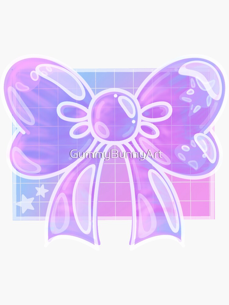 "Bubble Bow - Light" Sticker for Sale by GummyBunnyArt | Redbubble