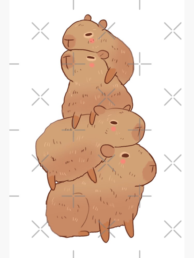 "Capybara stack" Art Board Print for Sale by Mayarart | Redbubble