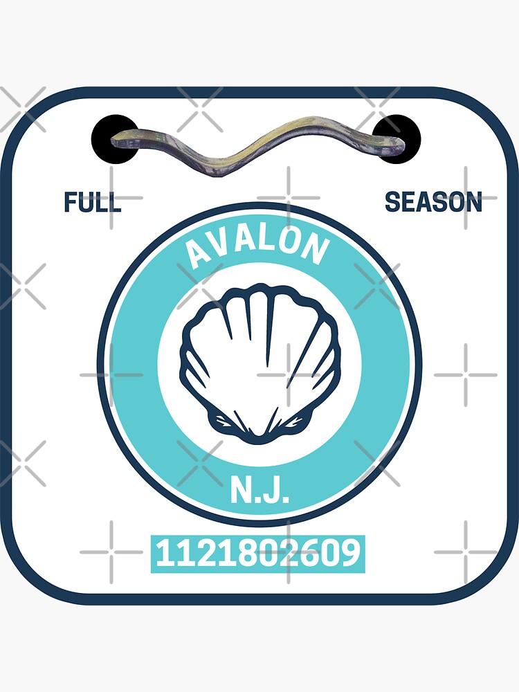 "Avalon New Jersey Beach Badge" Sticker for Sale by fearcity | Redbubble