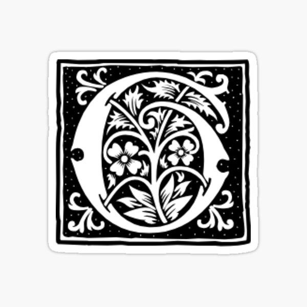 "G Letter Transparent (Gothic Antique Ornate Flower)" Sticker for Sale ...
