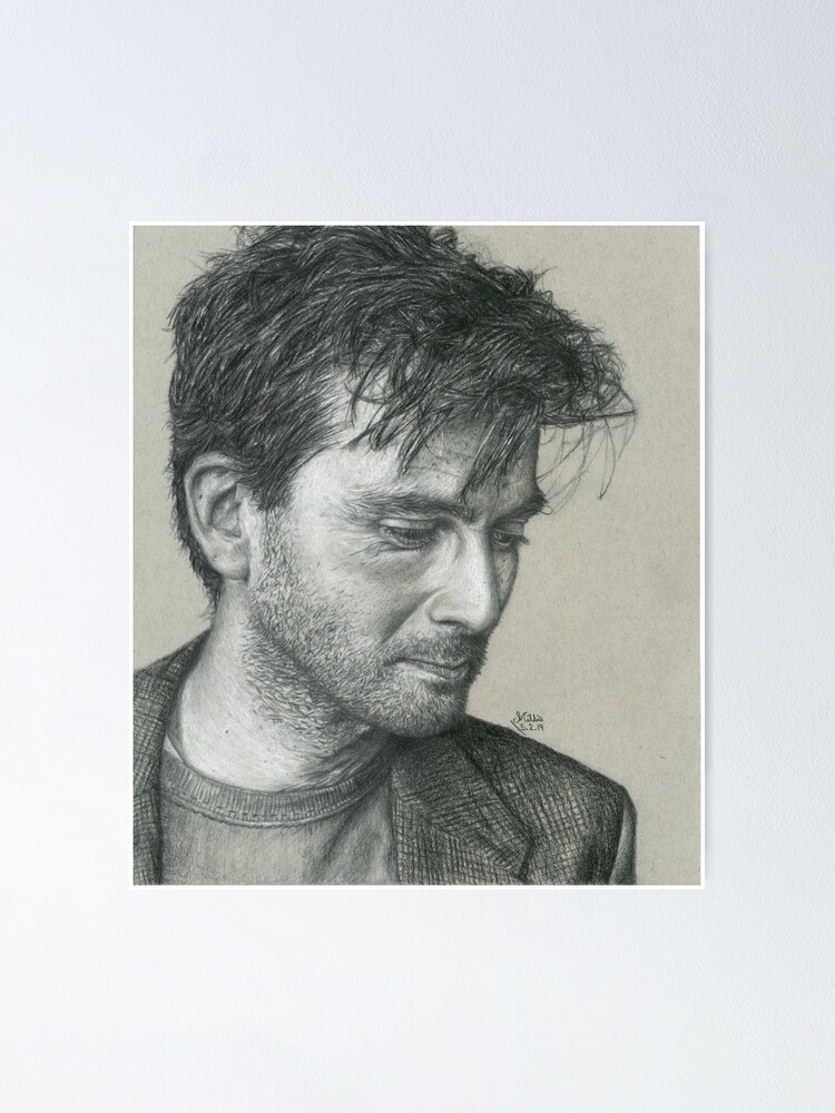 "David Tennant pencil drawing " Poster for Sale by abatchocookies ...