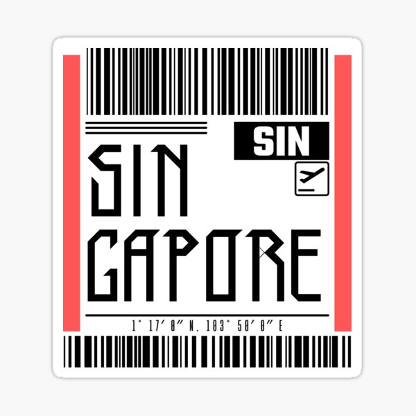 "Singapore boarding pass tag" Sticker for Sale by LeddsoDello | Redbubble