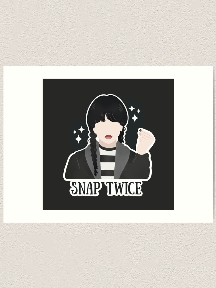 "Wednesday Addams Snap Twice Black" Art Print for Sale by ...