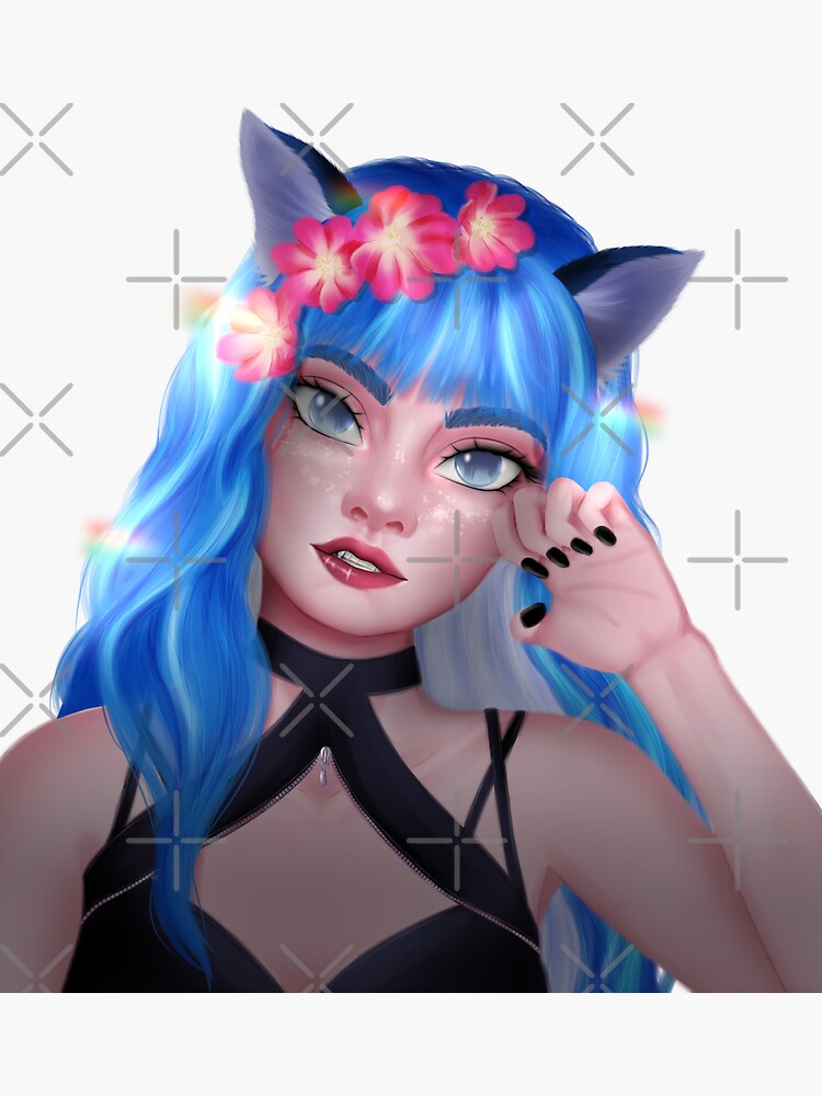 "cat girl" Sticker for Sale by nitilj | Redbubble