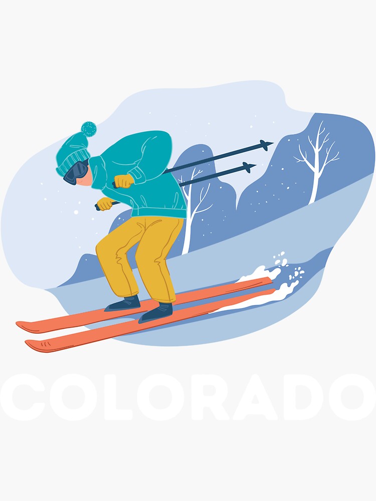 "Colorado Ski Slopes Skiing Ski Resort Souvenir" Sticker for Sale by ...