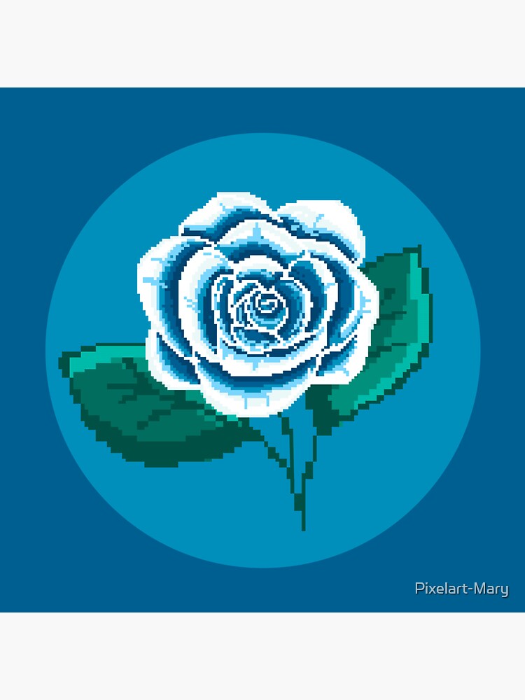 "blue flower pixel art" Sticker for Sale by Pixelart-Mary | Redbubble