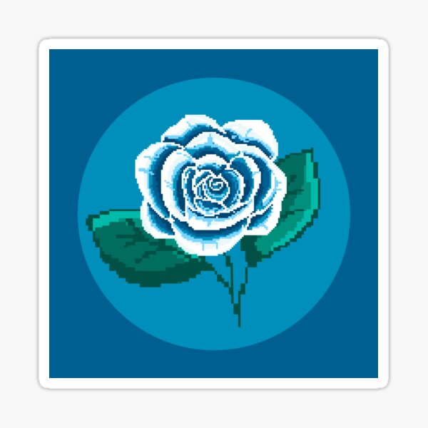 "blue flower pixel art" Sticker for Sale by Pixelart-Mary | Redbubble
