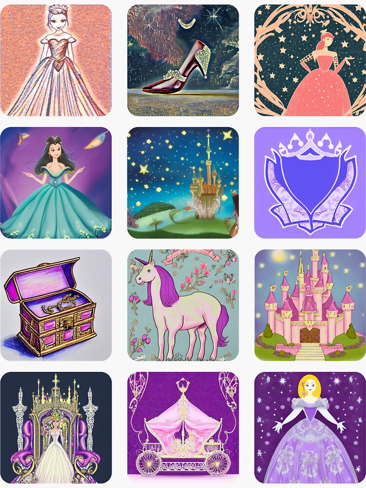 "Princess Rounded Corners 12 tiles" Sticker for Sale by Leggerla ...