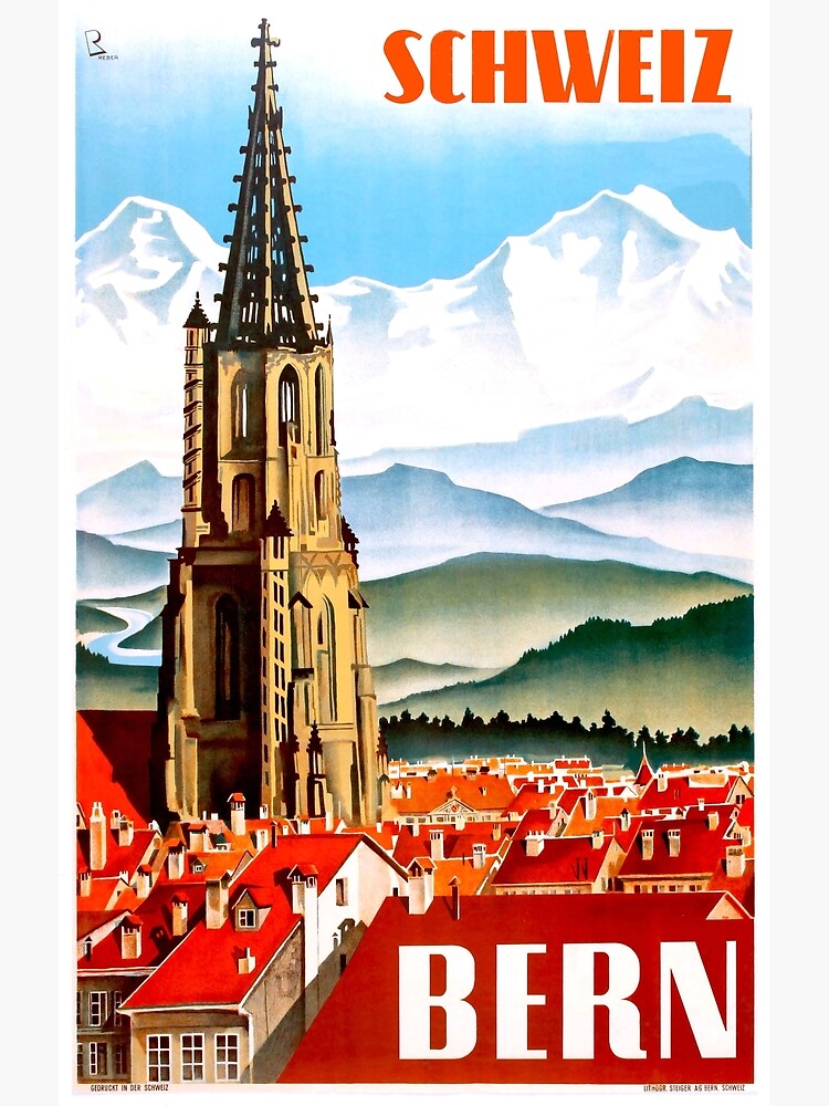 "Switzerland Vintage Travel Poster - Bern" Poster for Sale by ...