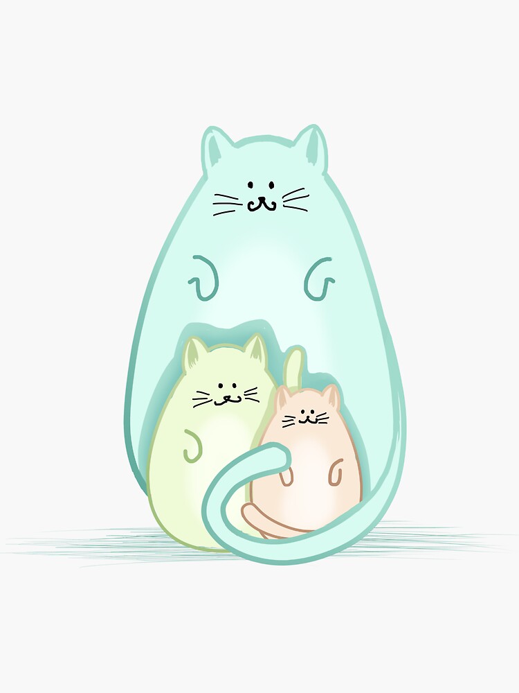 "Three fat cats" Sticker for Sale by quenguyen | Redbubble