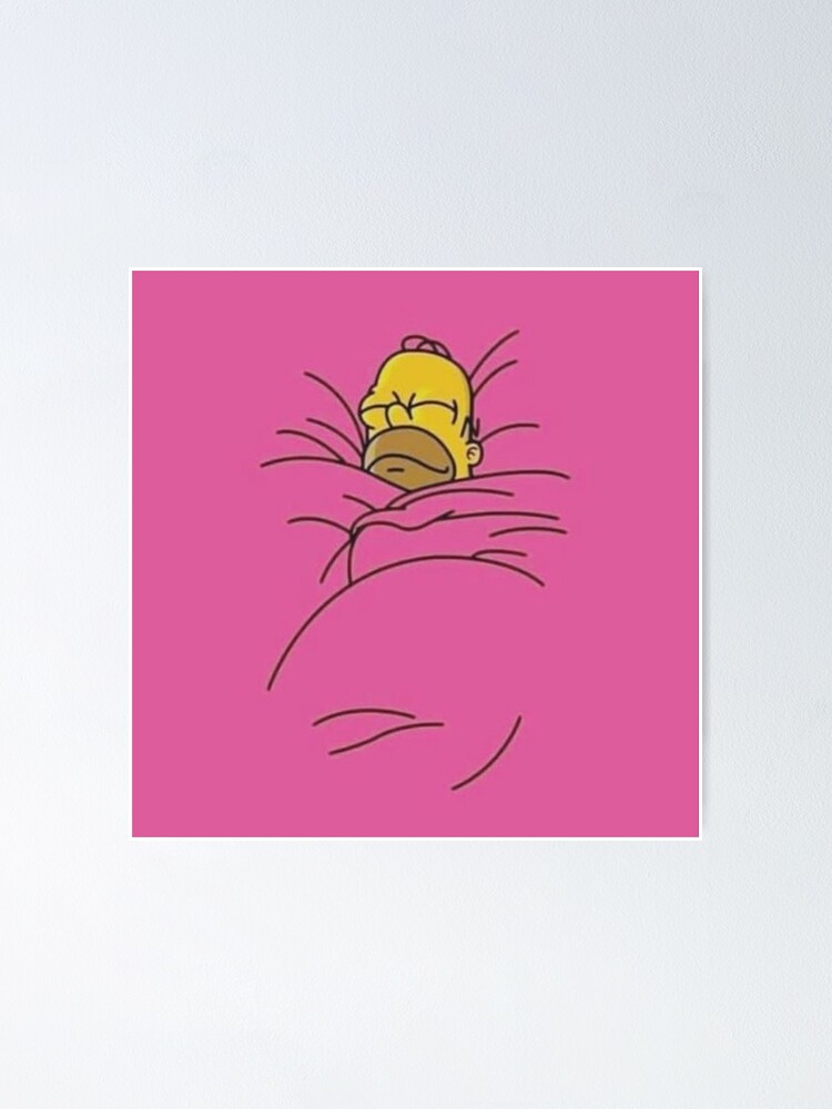 "Homer in bed sticker" Poster for Sale by Stre1f | Redbubble
