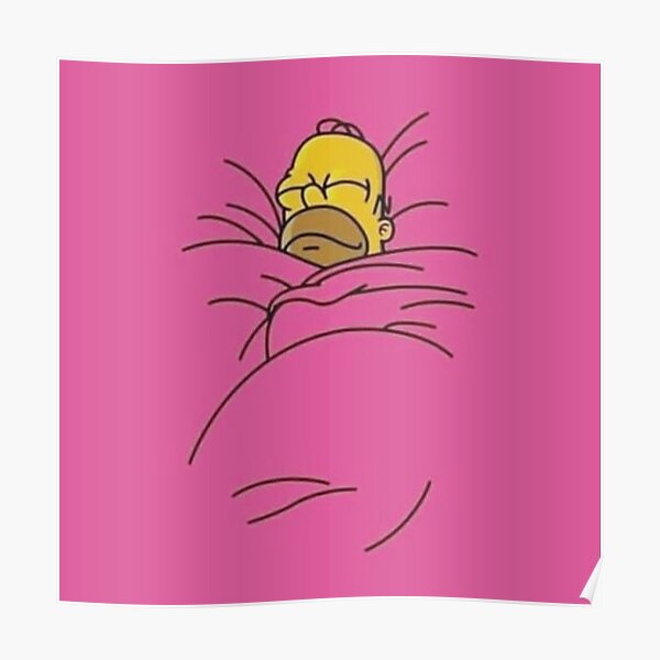 "Homer in bed sticker" Poster for Sale by Stre1f | Redbubble