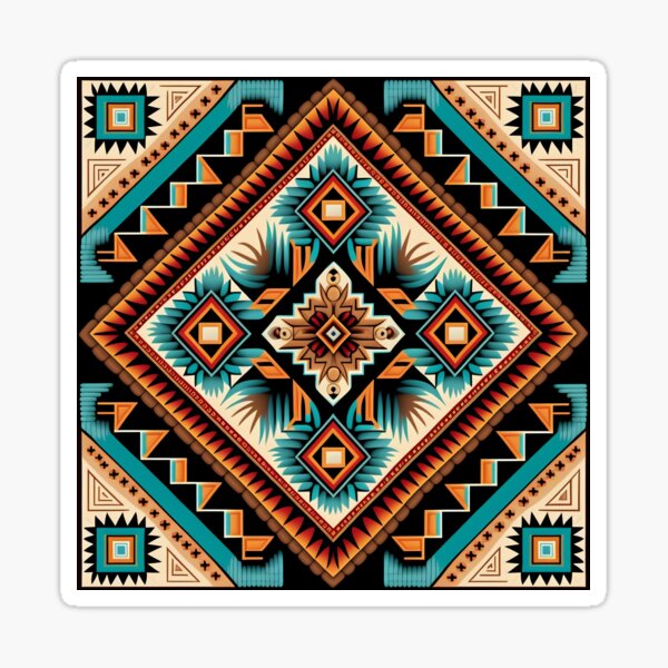 "Bright Colorful South American Pattern, Native, South West" Sticker ...