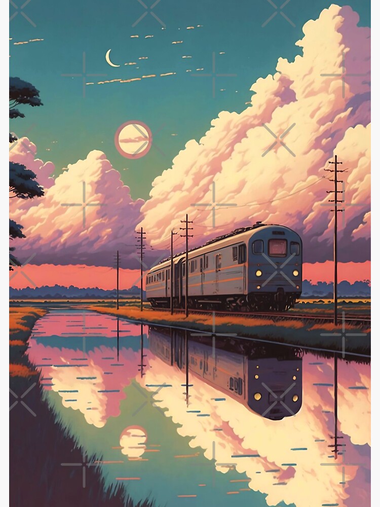 "Retro Anime Style Old Japanese Train" Sticker for Sale by KaPrints ...