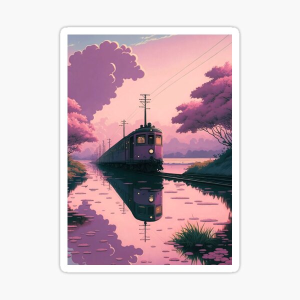 "Retro Anime Style Old Japanese Train" Sticker for Sale by KaPrints ...