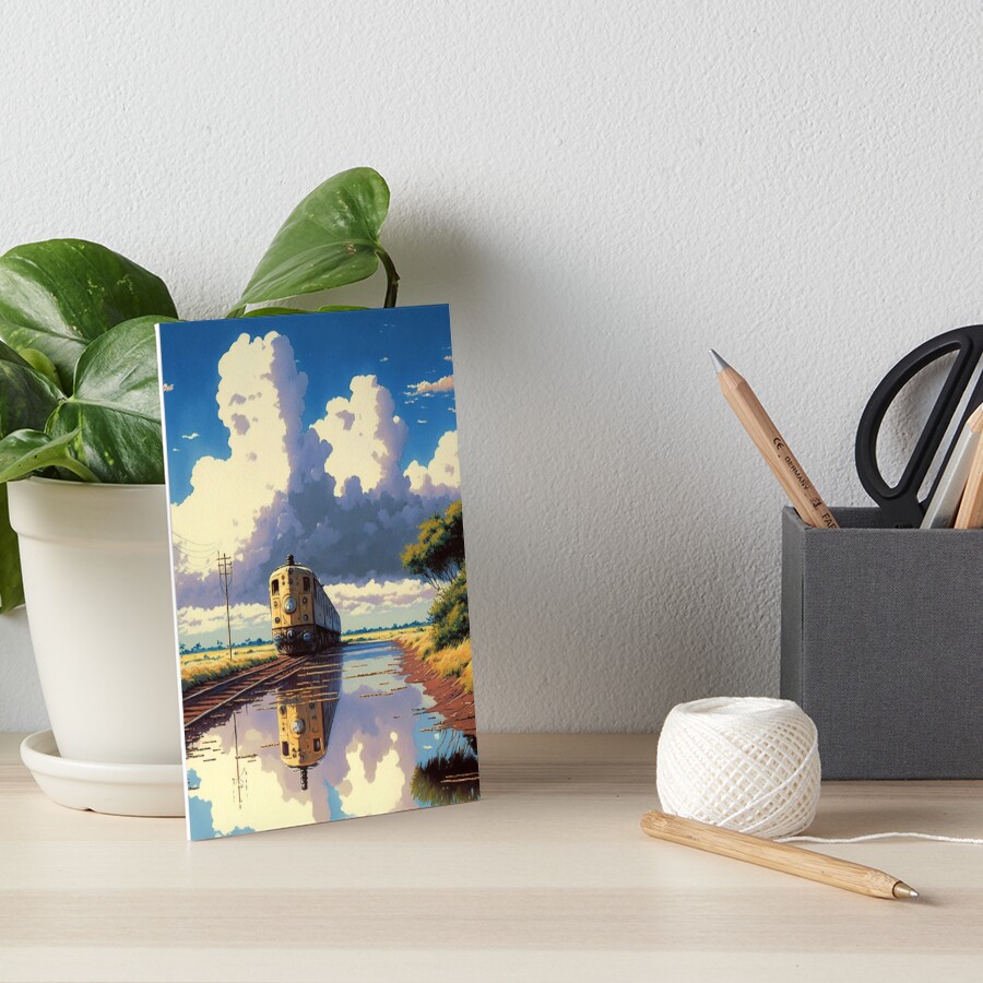 "Retro Anime Style Old Japanese Train" Art Board Print for Sale by ...