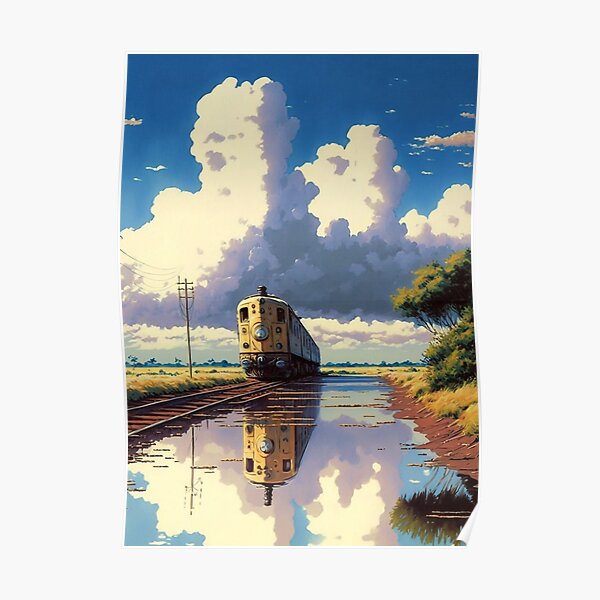 "Retro Anime Style Old Japanese Train" Poster for Sale by KaPrints ...