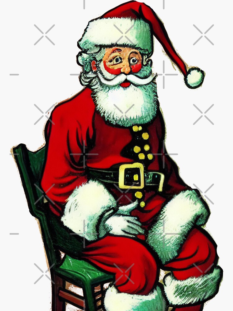 "Santa Claus Van Gogh Style, Christmas Sticker, Christmas Aesthetic ...