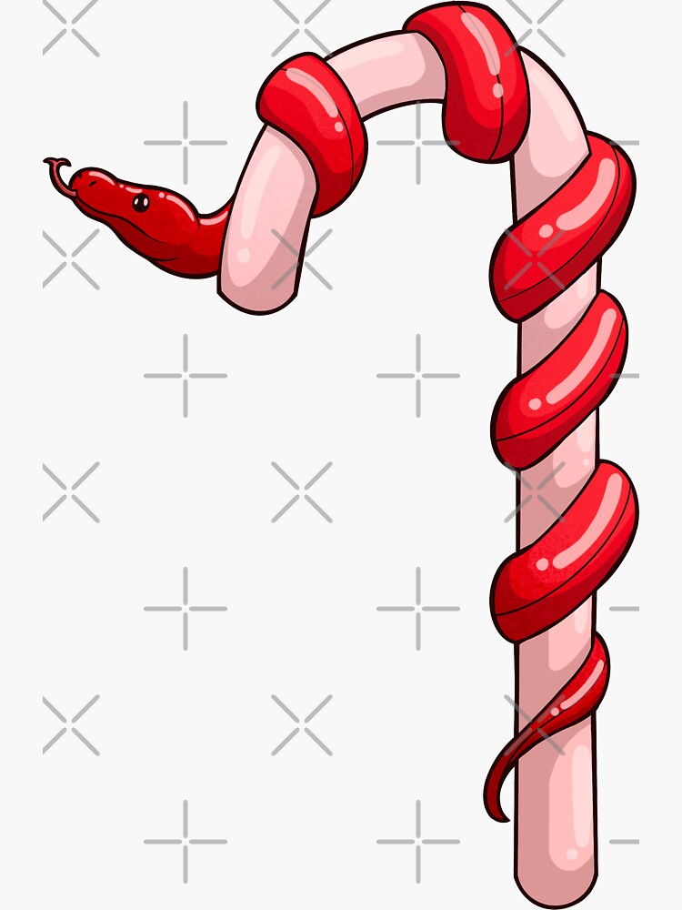 "Peppermint Candy Cane Snake" Sticker for Sale by Upbeat-Cryptid ...