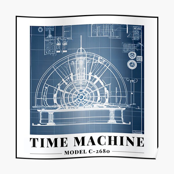 "Blueprint of a time travel machine" Poster for Sale by ASwissBear ...