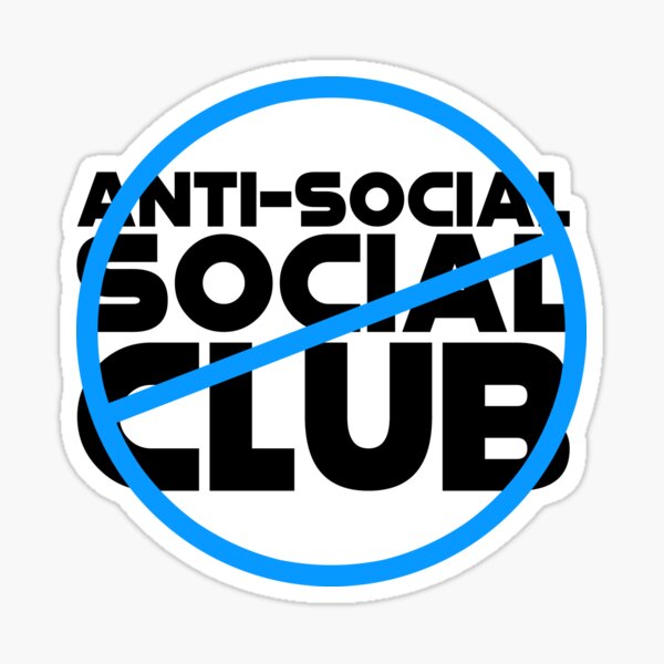"Blue Anti Social Social Club" Sticker for Sale by SLCWearables | Redbubble
