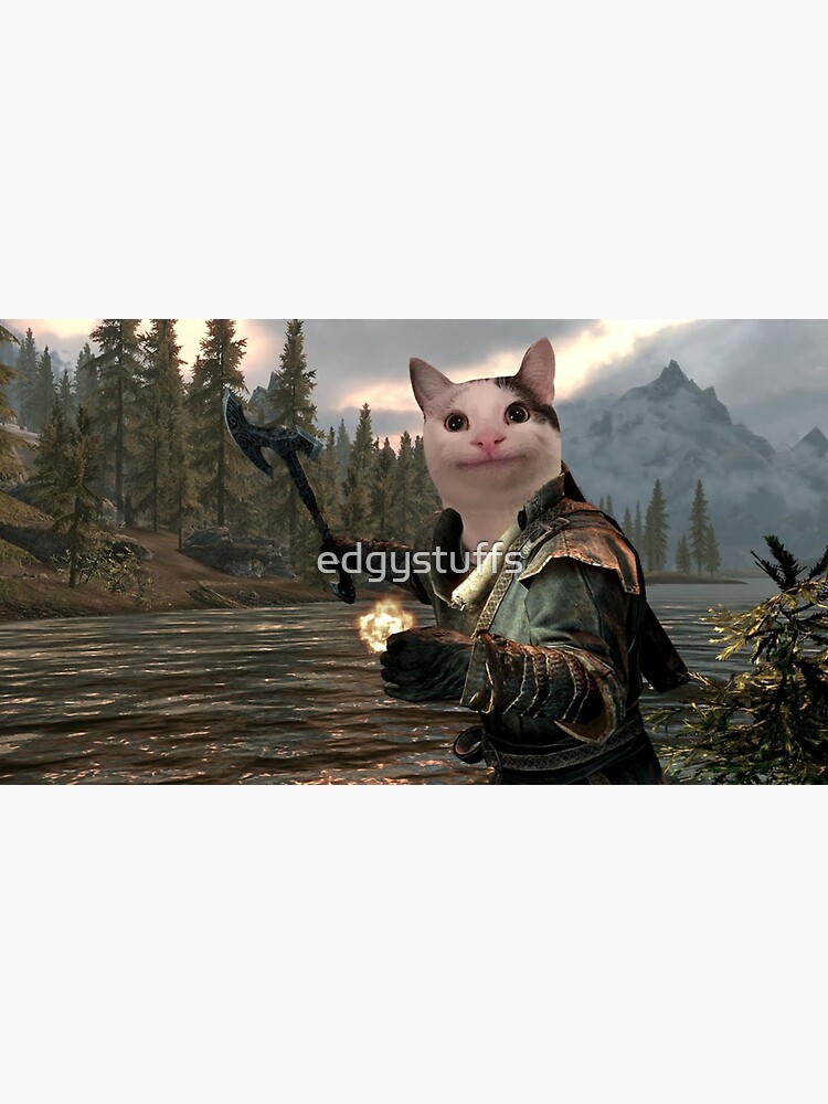 "Skyrim cat" Sticker for Sale by edgystuffs | Redbubble