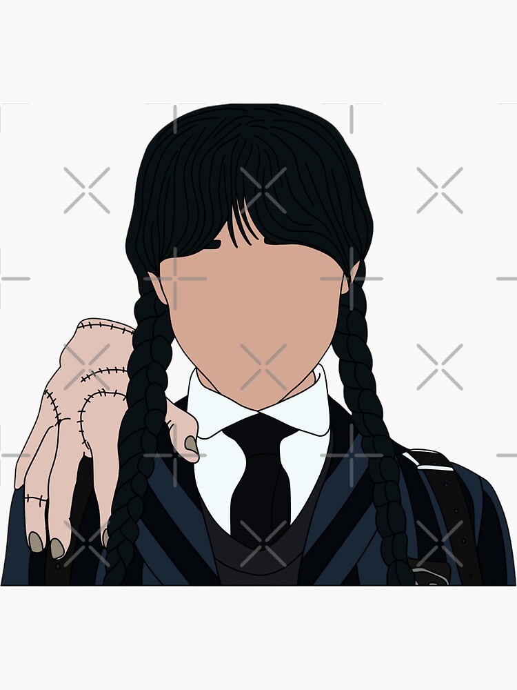 "Wednesday Addams with thing Netflix " Sticker for Sale by ...