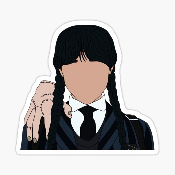 "Wednesday Addams with thing Netflix " Sticker for Sale by ...