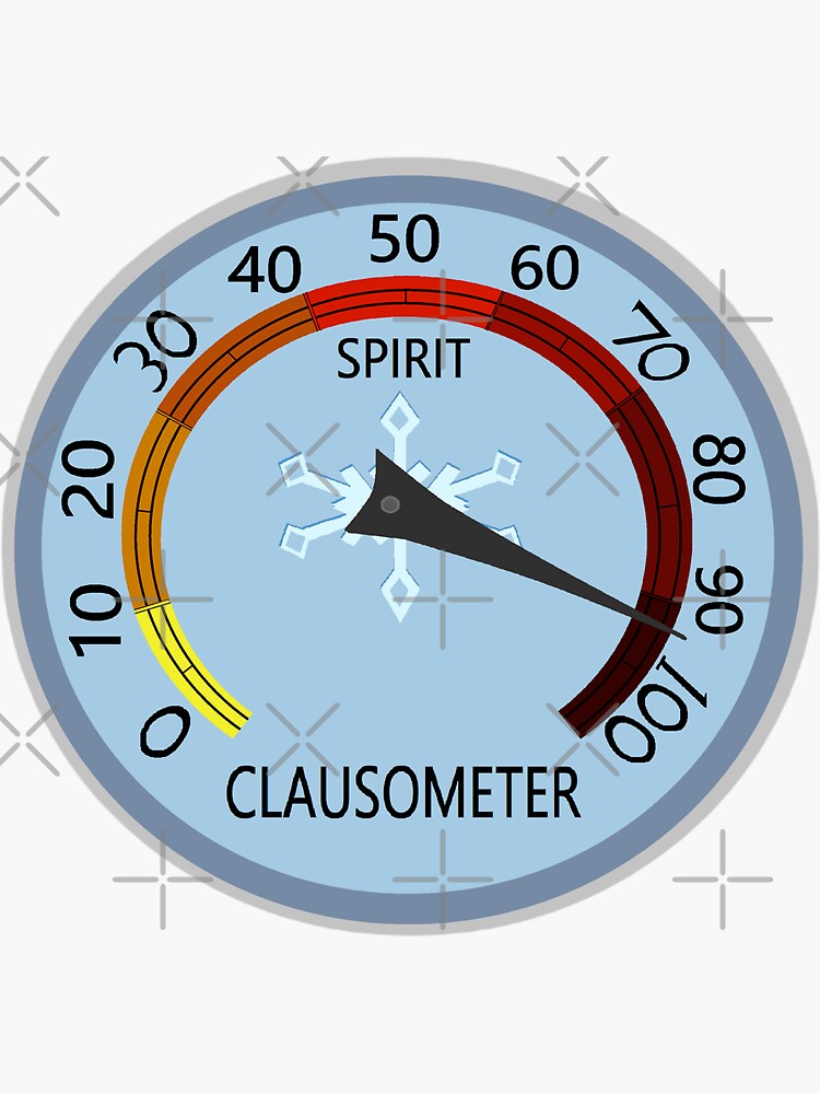 "Elf Clause-o-meter (measures christmas spirit)" Sticker for Sale by ...