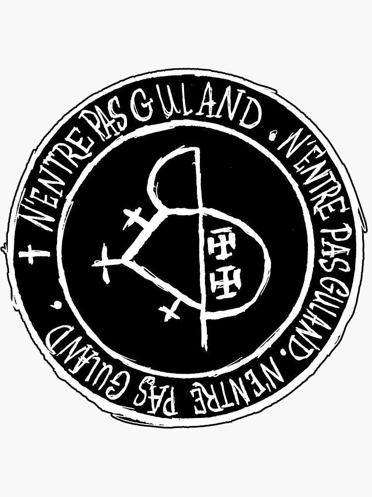 "Dark and Gritty Seal of Guland (white on black)" Sticker for Sale by ...