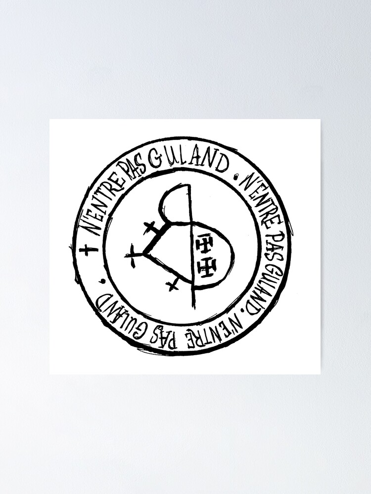 "Dark and Gritty Seal of Guland (schwarz auf weiß)" Poster von ...