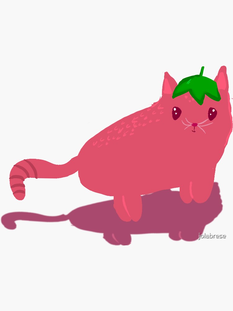 "Kawaii Strawberry Cat - Collage Animation " Sticker for Sale by ...