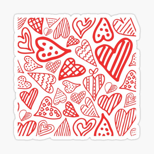 "Red Heart Illustration" Sticker for Sale by Lineemme | Redbubble