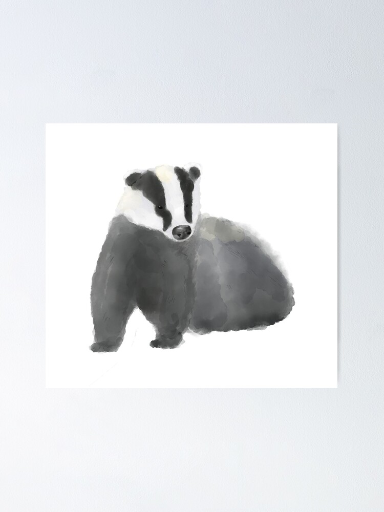 "Badget in watercolour" Poster for Sale by meowsaidwhale | Redbubble
