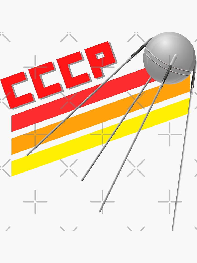 "Retro Sputnik 1" Sticker for Sale by ASwissBear | Redbubble
