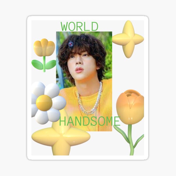"Jin Bts worldwide handsome " Sticker for Sale by QUIMBERLIN | Redbubble