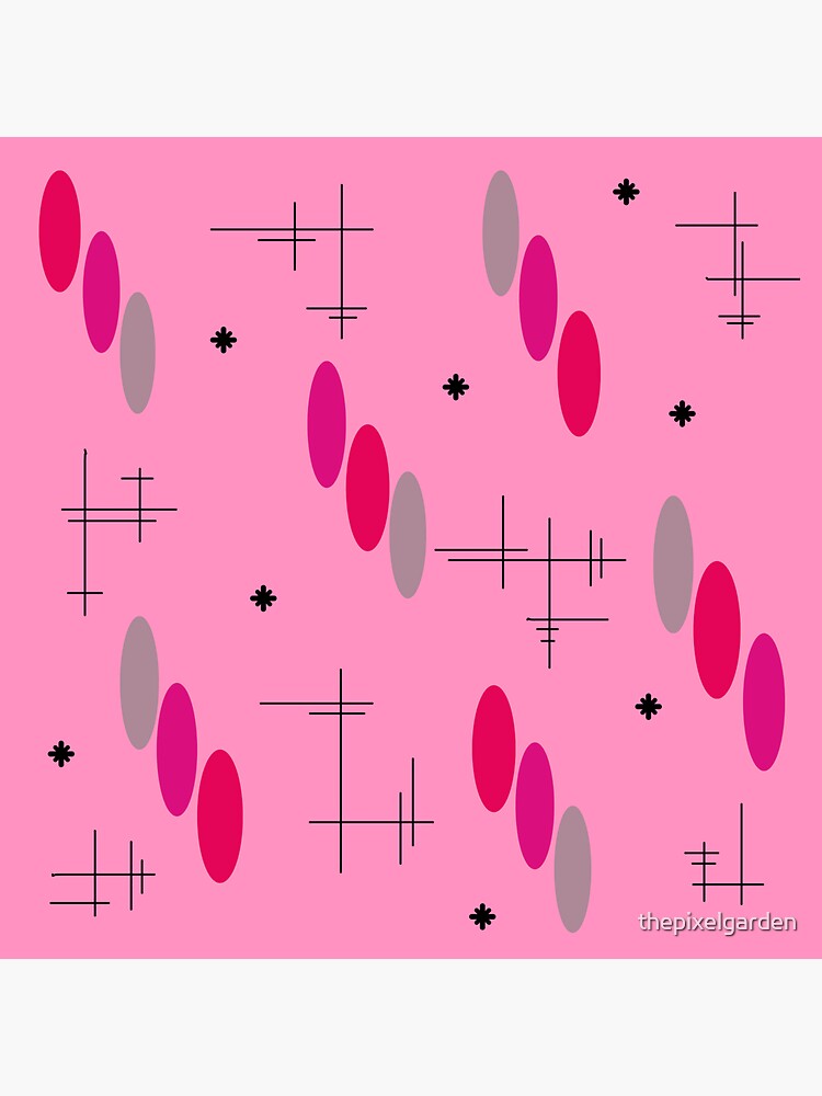 "Ovals And Starbursts Hot Pink" Sticker for Sale by thepixelgarden ...