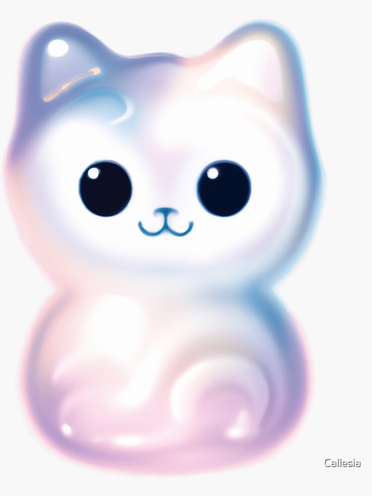 "Transparent Cute Cat" Sticker for Sale by Callesia | Redbubble