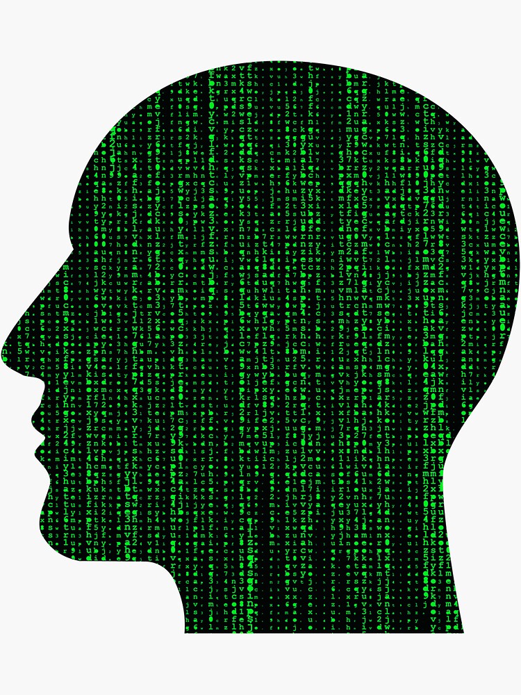 "AI Matrix Head" Sticker for Sale by Dareshift | Redbubble