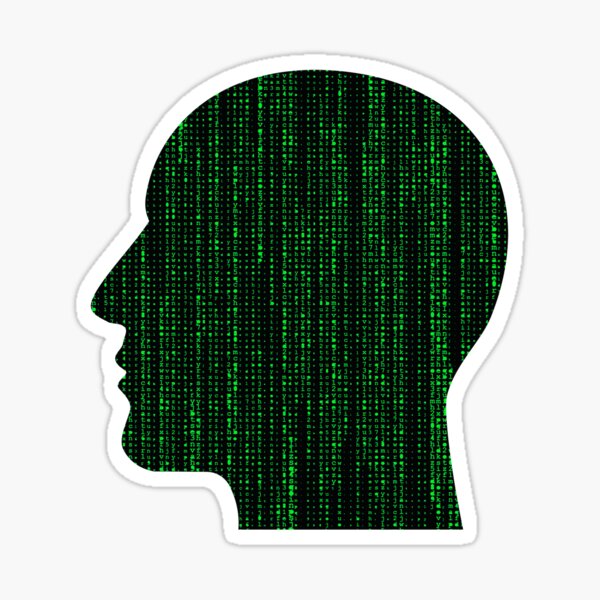 "AI Matrix Head" Sticker for Sale by Dareshift | Redbubble
