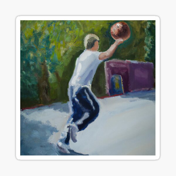 "Basketball on the street" Sticker for Sale by MyOilArt4you | Redbubble