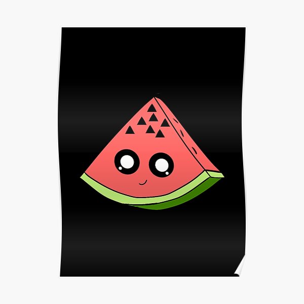 "Cute Kawaii Watermelon Slice" Poster for Sale by PotluckPrints | Redbubble