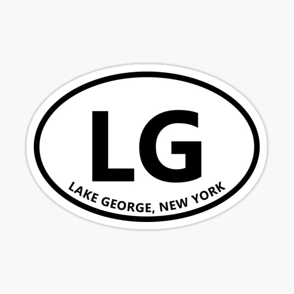 "LG - Lake George New York Modern Style Oval Design" Sticker for Sale ...