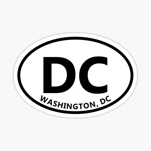 "DC - Washington DC Modern Style Oval Design" Sticker for Sale by ...