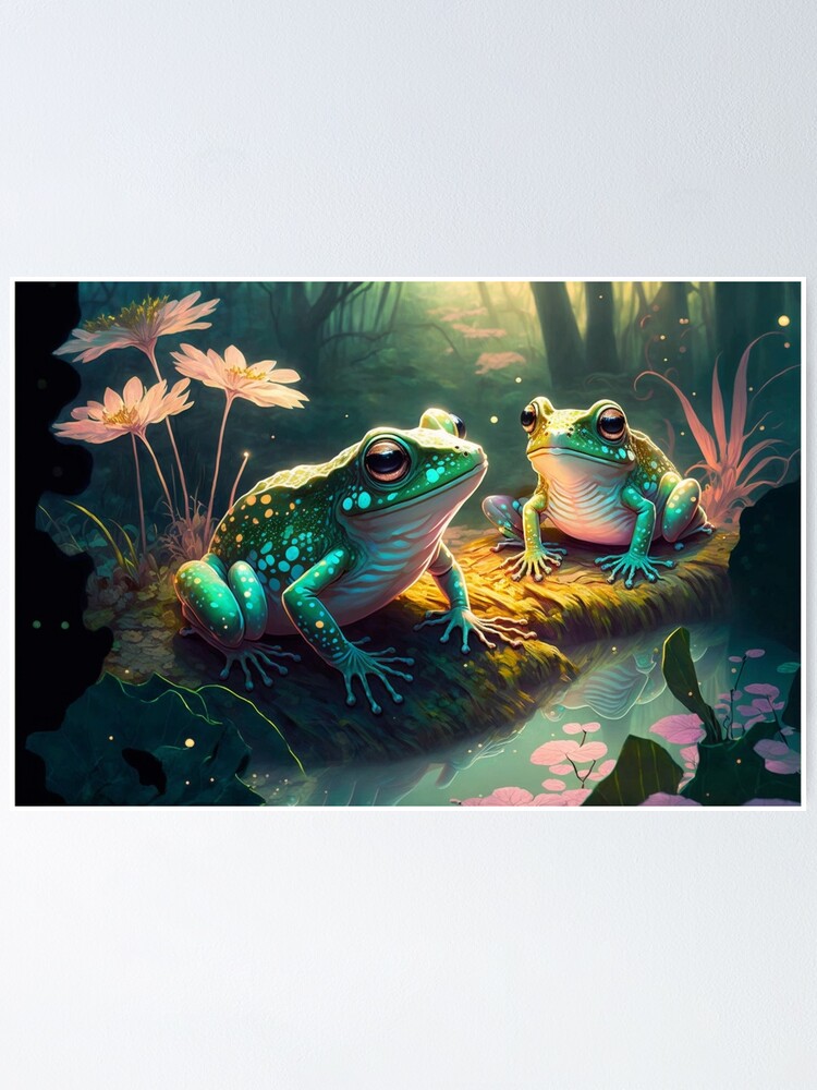 "Fairycore Frogs in Forest with Tertiary Flowers" Poster for Sale by ...