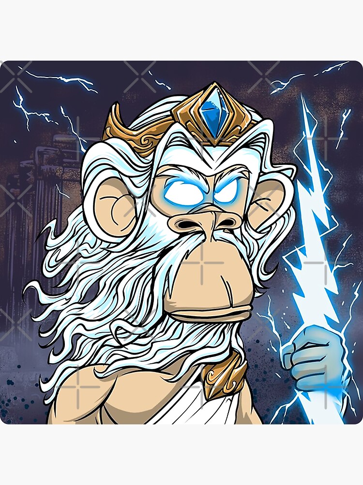 "Zeus Sticker, God Sticker, Funny Big Sticker, Nft Sticker, Monkey Nft ...