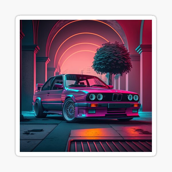 "Retrowave Synthwave Sport Car E30" Sticker for Sale by TortoPlus ...